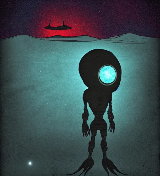 collosal alien entity in a galactic landscape, moon | Stable Diffusion ...