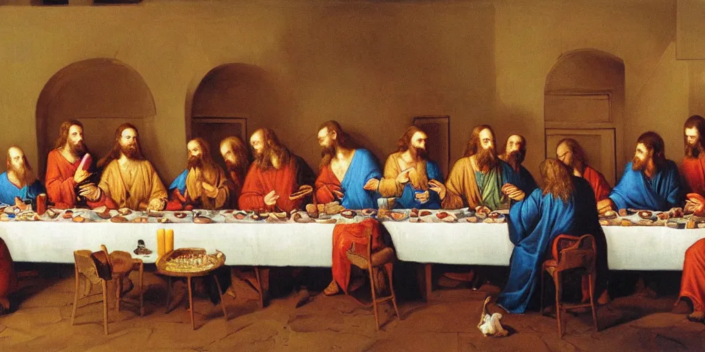 the last supper by olof krans oil on board | Stable Diffusion | OpenArt
