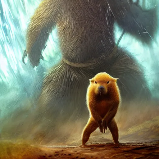 Capybara Forest Elemental, ferocious, angry, magic the | Stable ...
