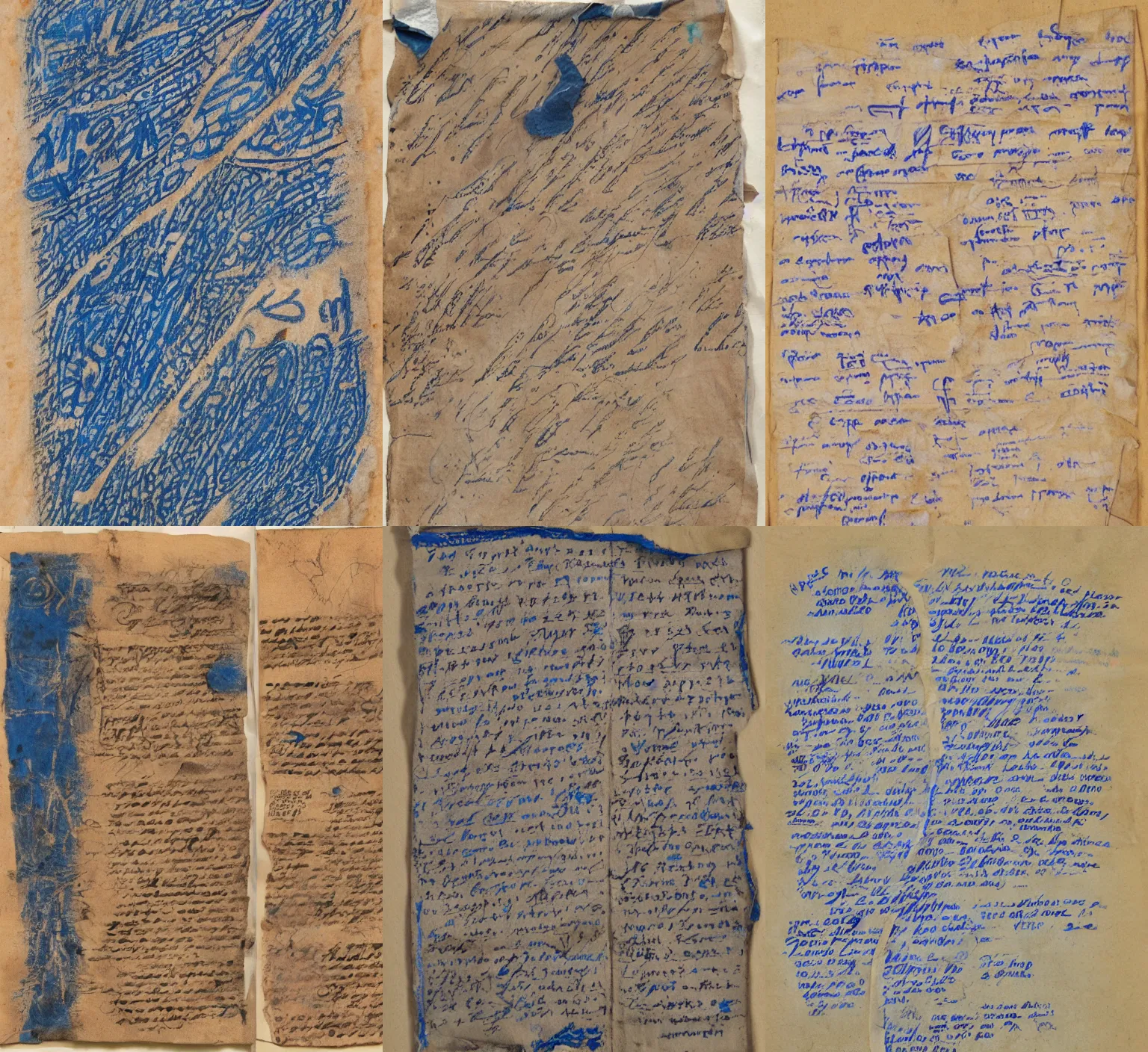 a crumpled paper with aboriginal writing, blue | Stable Diffusion | OpenArt