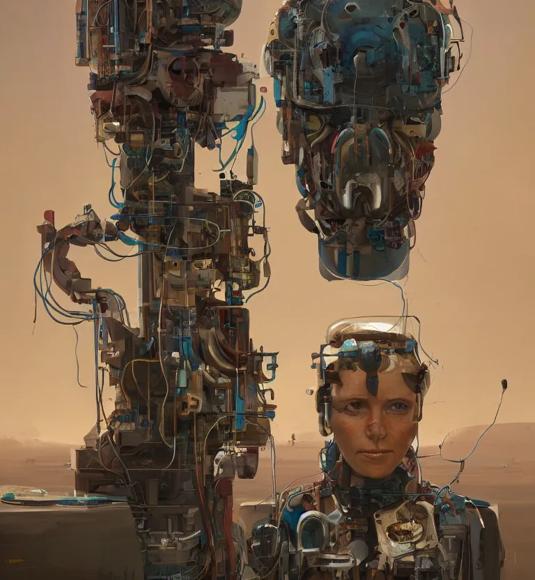 a portrait of a researcher, half human, half machine | Stable Diffusion ...