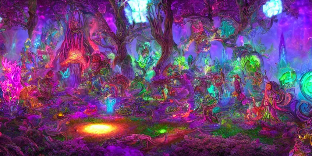 dmt elves waiting for a psychonaut to visit their | Stable Diffusion | OpenArt
