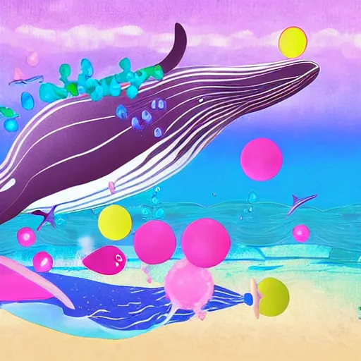 a fancy whale wearing kelp leis and dancing with | Stable Diffusion ...
