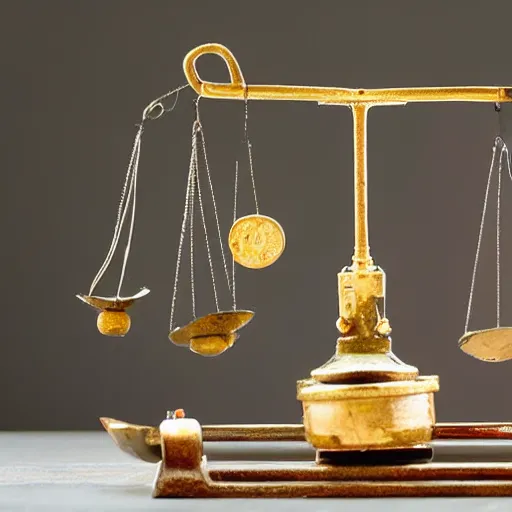 set of balance scales with weights, libra, weighing | Stable Diffusion ...