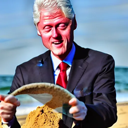 Bill Clinton eating sand | Stable Diffusion | OpenArt