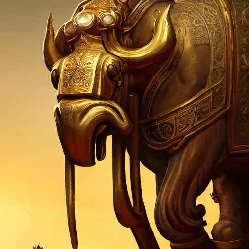 golden mammoth as a deity in a medieval age where | Stable Diffusion ...