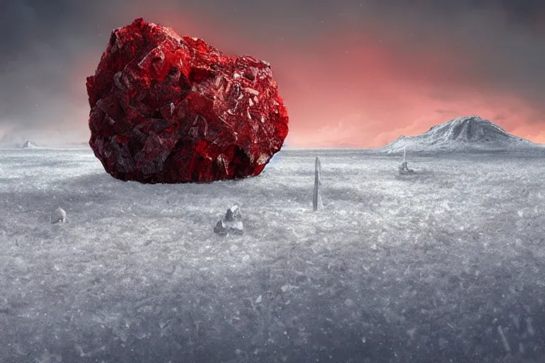 a large red crystal overgrowth sitting in the middle | Stable Diffusion ...