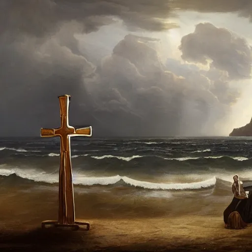 a highly detailed matte painting of a large cross | Stable Diffusion ...