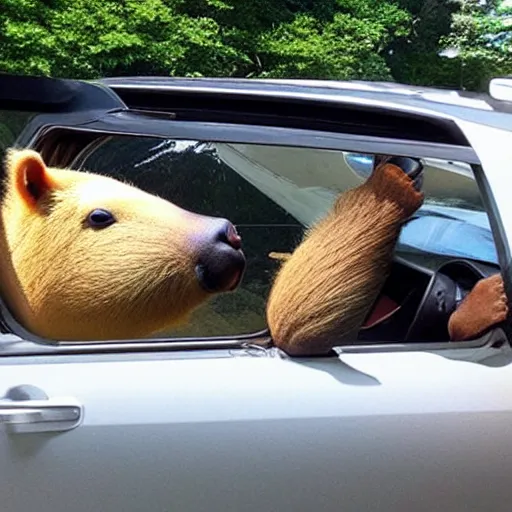 capybara in sunglasses driving a car ” | Stable Diffusion | OpenArt