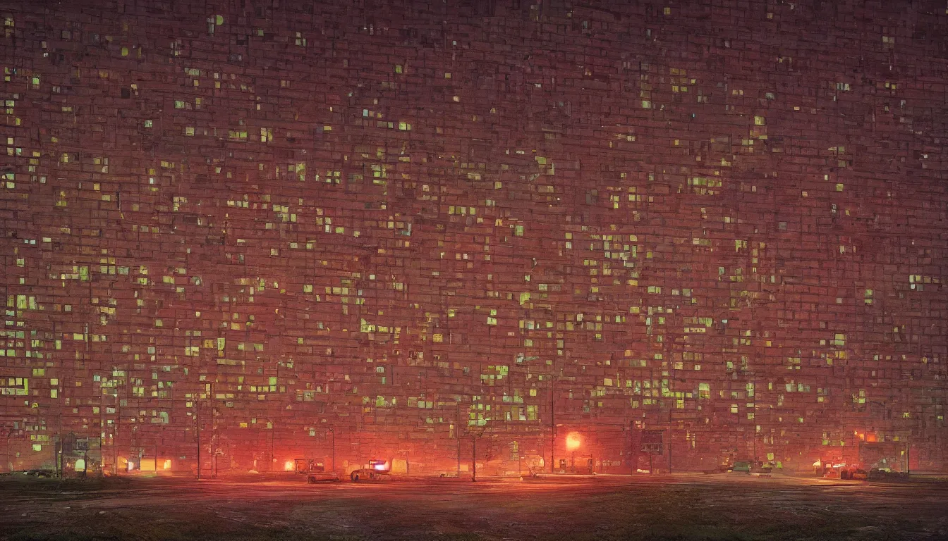 bricked soviet building, cinematic lights, by simon | Stable Diffusion ...