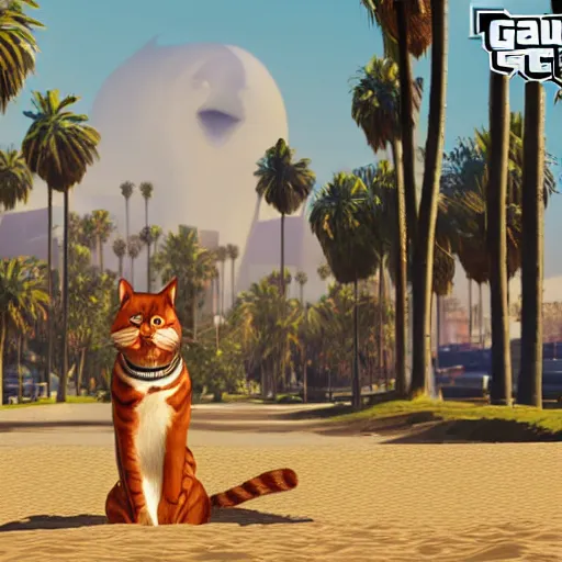 anthropomorphic cat, GTA 5 loading screen, Santa | Stable Diffusion ...