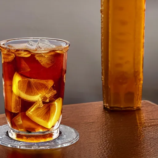 ice - t, iced tea glass with ice, hybrid, by alfons | Stable Diffusion ...