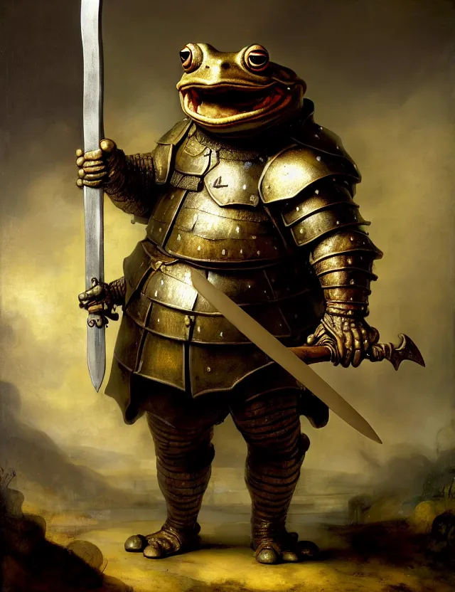 anthropomorphic bipedal toad that is wearing full iron | Stable ...