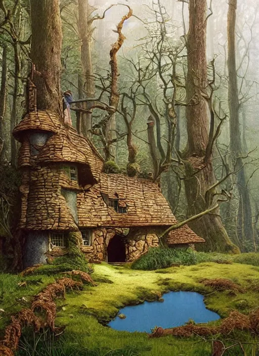 hyper realistic witch cottage rococo in the woods | Stable Diffusion ...