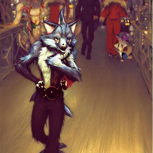 a male ratwolfman rat wolf man in a red kimono furry | Stable Diffusion ...