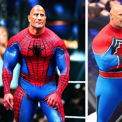dwayne johnson smackdown entrances wearing spiderman | Stable Diffusion ...