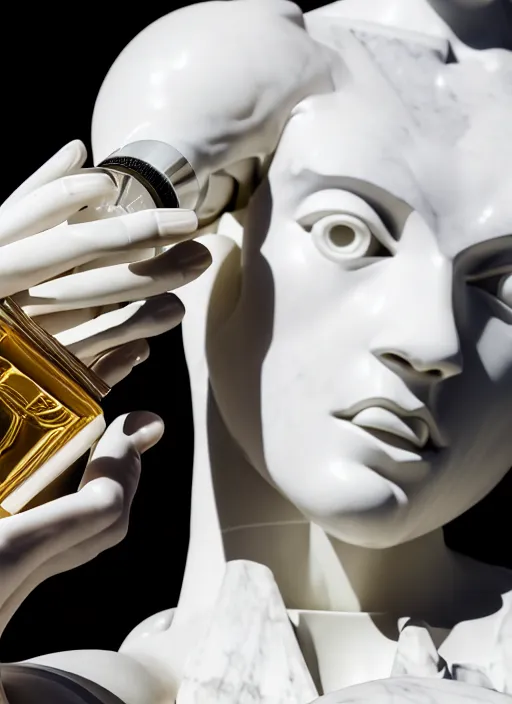 slender biomechanical white marble greek statue | Stable Diffusion ...