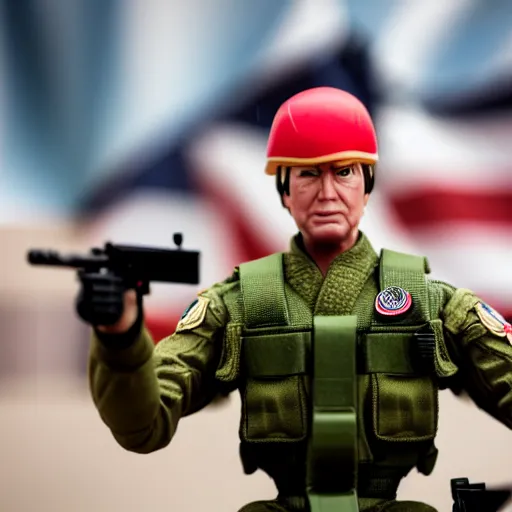Donald Trump as a G.I. Joe action figure, hyper | Stable Diffusion