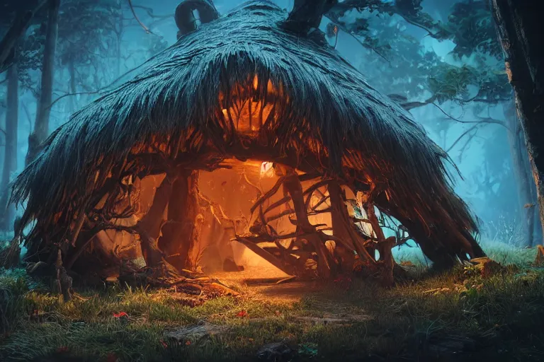 witch hut, hyper realistic, ambient lighting, concept | Stable ...