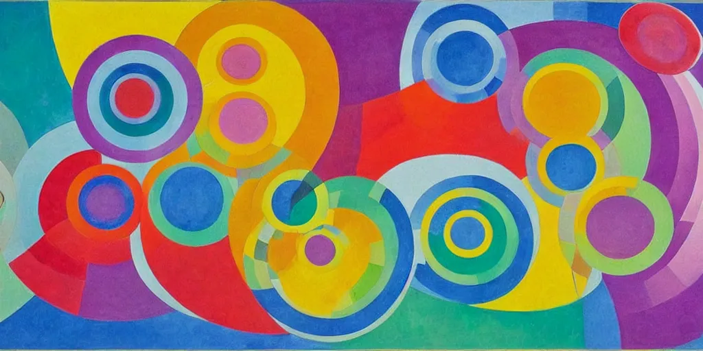 an abstract painting by robert delaunay of vibrant | Stable Diffusion ...