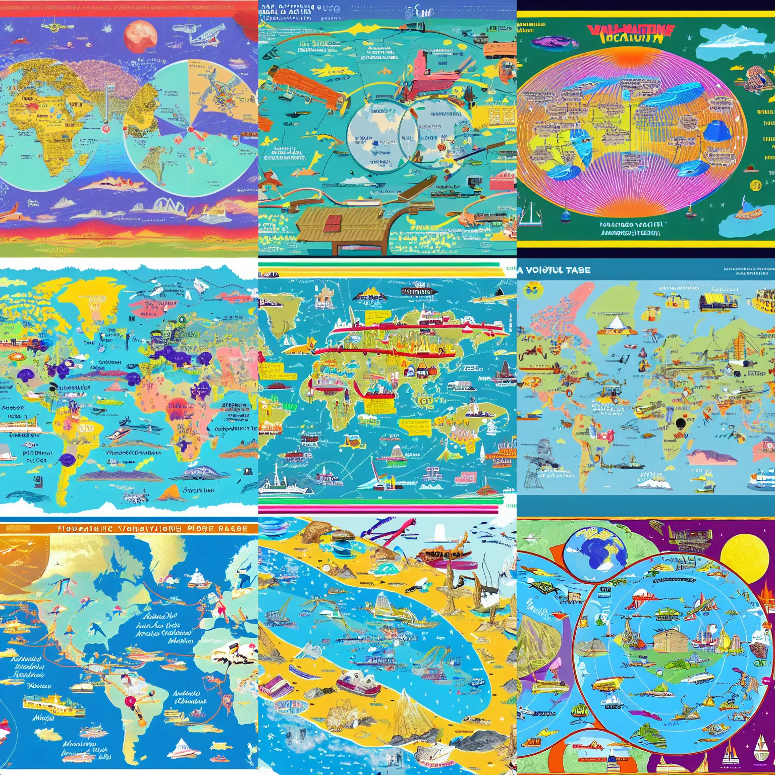 Detailed Vacation Travel Activity Map Of The Moon Stable Diffusion