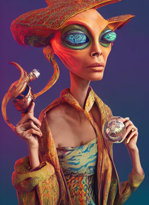an anthropomorphic beautiful female alien wizard | Stable Diffusion ...