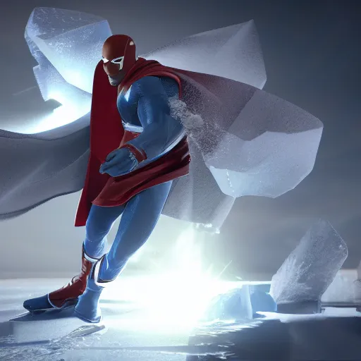 photo of a superhero that can turn himself into ice, | Stable Diffusion ...