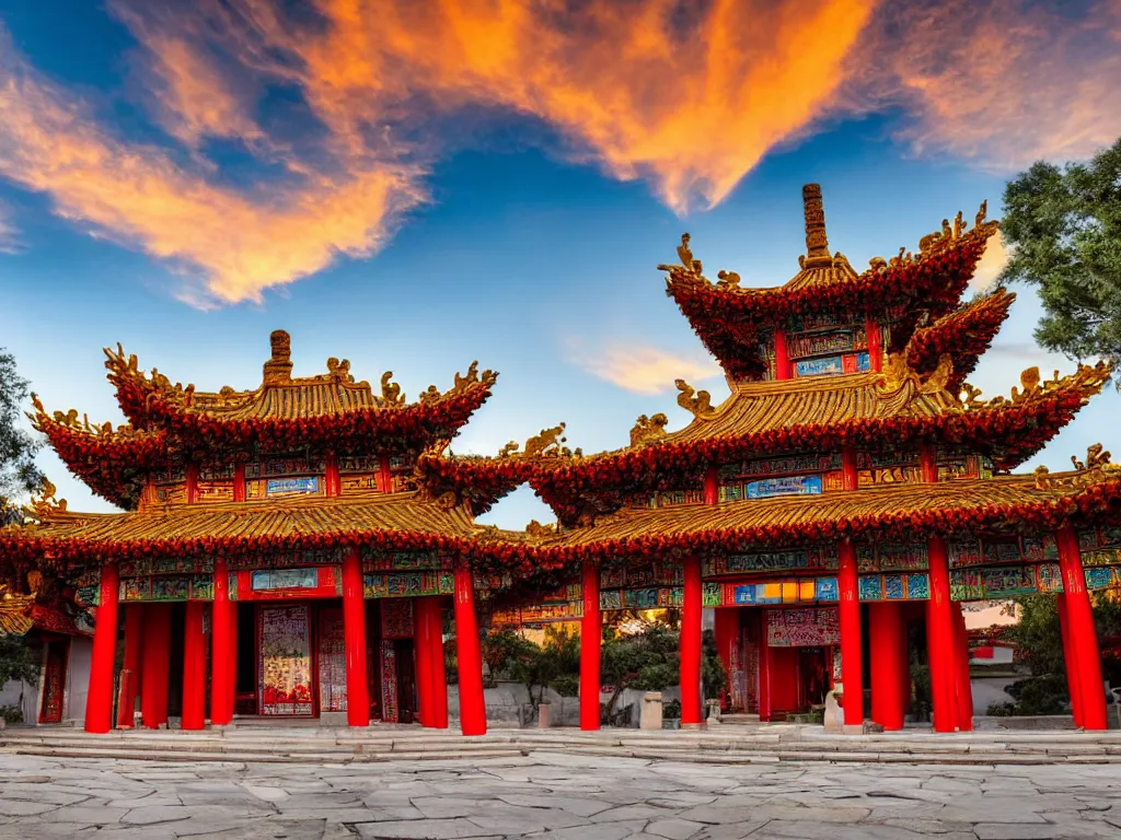 a beautiful wide angle HDR photograph of a Chinese | Stable Diffusion ...