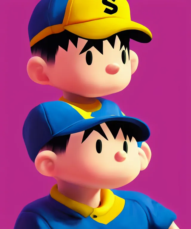 ness from earthbound in the style of sam spratt, crisp | Stable ...