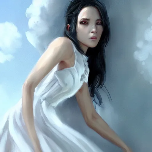 A portrait of a female mouse in a white dress, art by | Stable ...