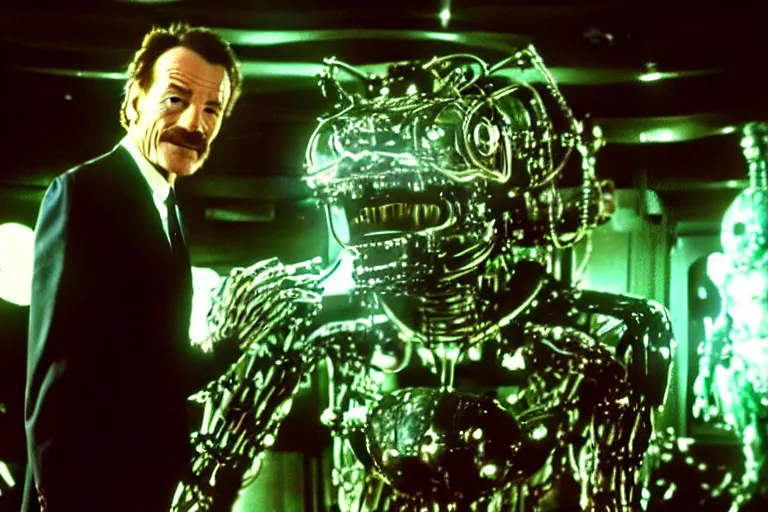 film still of bryan cranston and a cybernetic creature | Stable ...