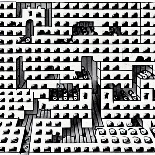 angry man stepping on legos, by m. c. escher | Stable Diffusion | OpenArt