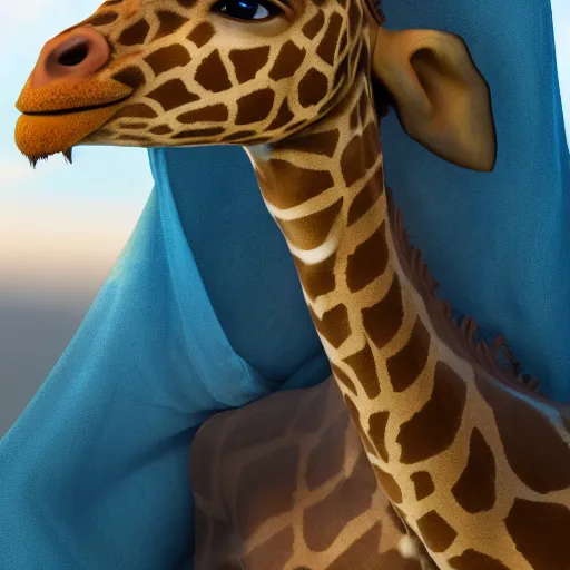 a highly detailed portrait of a humanoid giraffe in a | Stable ...