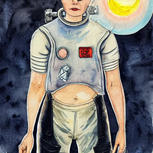 detailed watercolor of square - jawed emotionless | Stable Diffusion ...