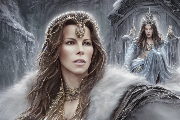 kate beckinsale as a female goddess sitting on a | Stable Diffusion ...