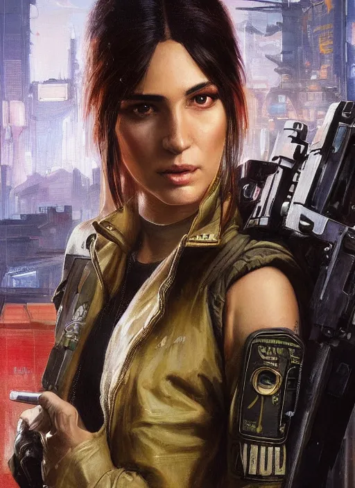 Nikki. beautiful cyberpunk female USN marine wearing a | Stable ...