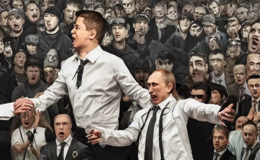 epic rap battle between Vladimir Putin and Volodymyr | Stable Diffusion ...