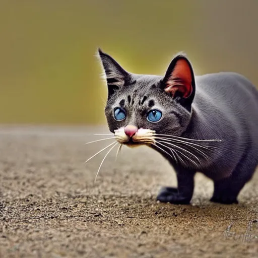 a feline platypus - cat - hybrid with a beak, animal | Stable Diffusion
