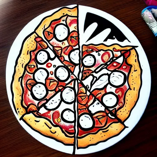pizza:: zentangle art :: ink illustration | Stable Diffusion | OpenArt