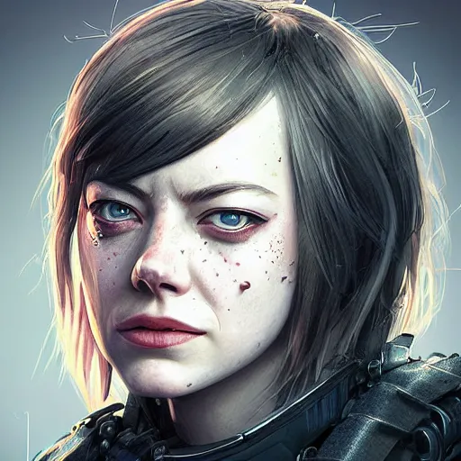 emma stone portrait, dystopia core, apocalyptic, | Stable Diffusion | OpenArt