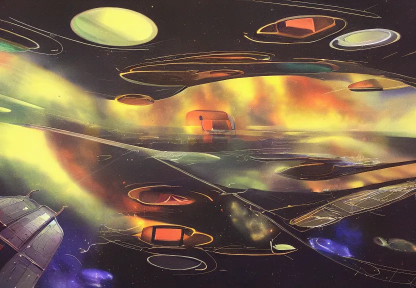 an oil panting of a futuristic space in the metaverse | Stable ...