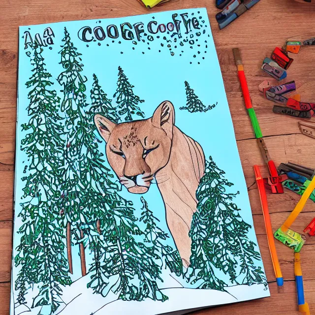 magic marker colouring book showing 'a cougar sleeping | Stable ...