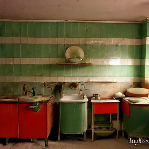 typical soviet kitchen, vintage still, mild colours, ( | Stable Diffusion
