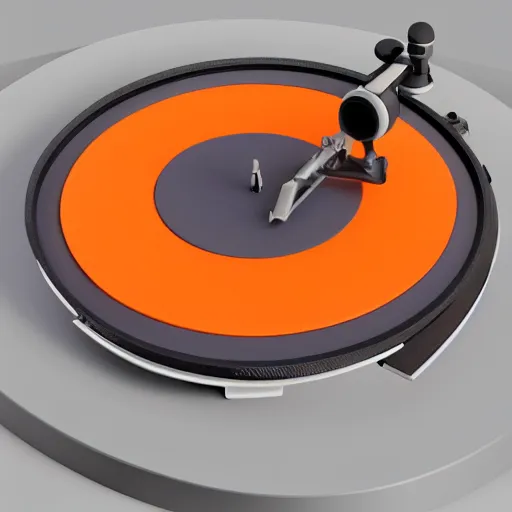 a funny turntable with flat circle orange slice on | Stable Diffusion | OpenArt