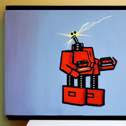 an infinite loop of robots painting themselves on | Stable Diffusion ...