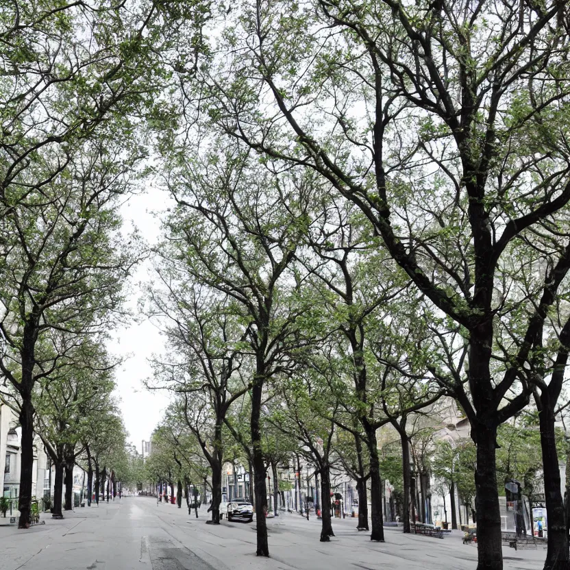 trees growing in the street of a big city | Stable Diffusion | OpenArt