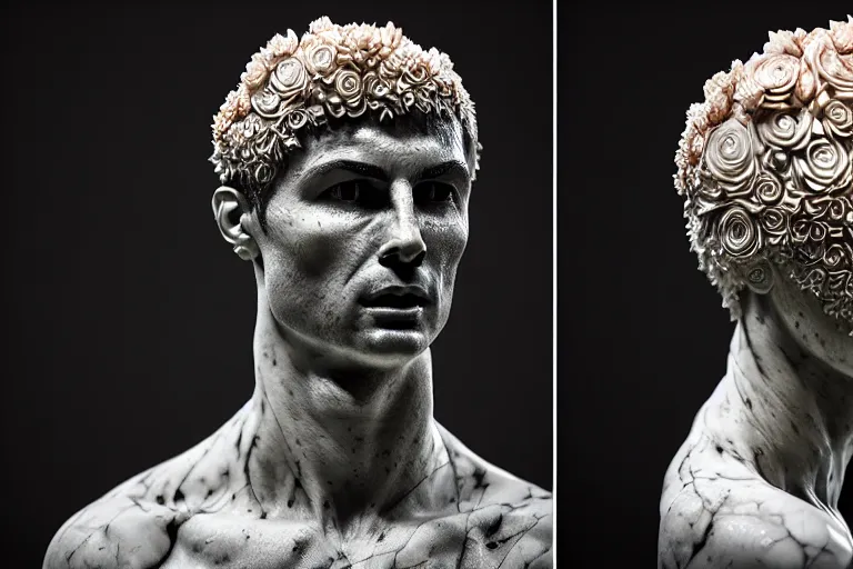 the long shot of sculpture of cristiano ronaldo with | Stable Diffusion ...