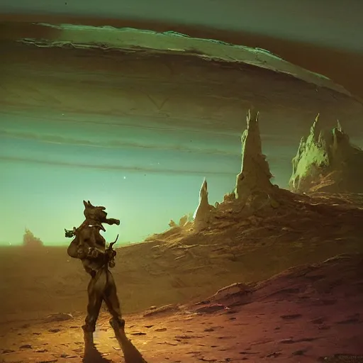 A soldier cat in the green moonlit desert, surrealism, | Stable ...