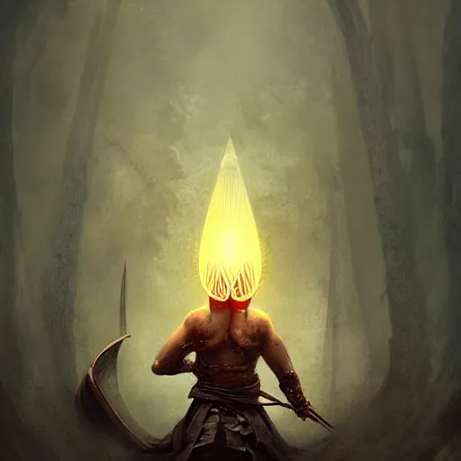 Giant beastly Samurai with an egg growing from his | Stable Diffusion