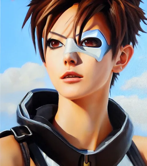 oil painting of tracer overwatch in a field wearing | Stable Diffusion ...